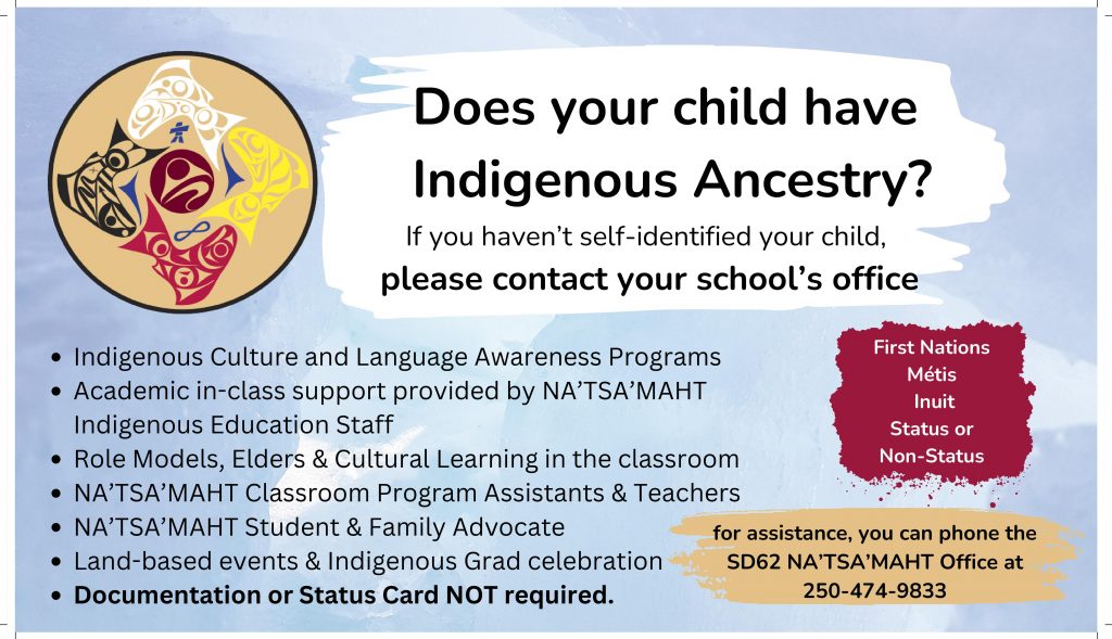 SD62 Indigenous Ancestry self-identification | Lakewood Elementary School